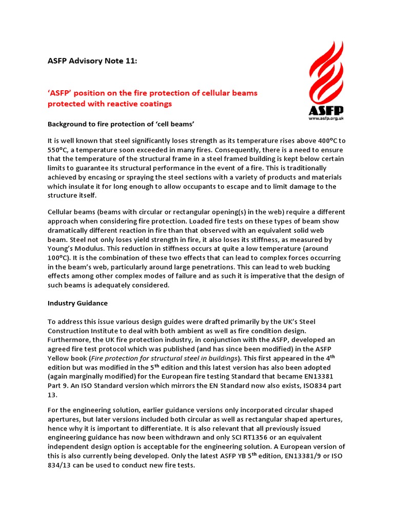 Advisory Note 11 ASFP Cell Beam Rationale | PDF | Technology & Engineering
