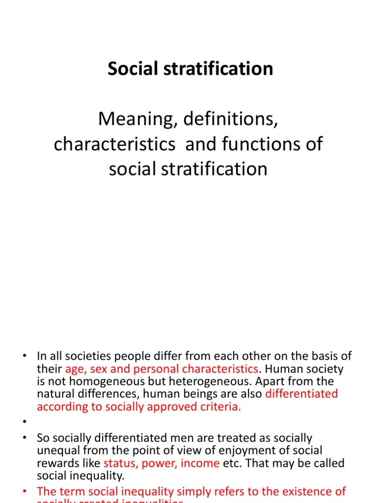 Social Stratification: Meaning, Definitions, Characteristics and ...
