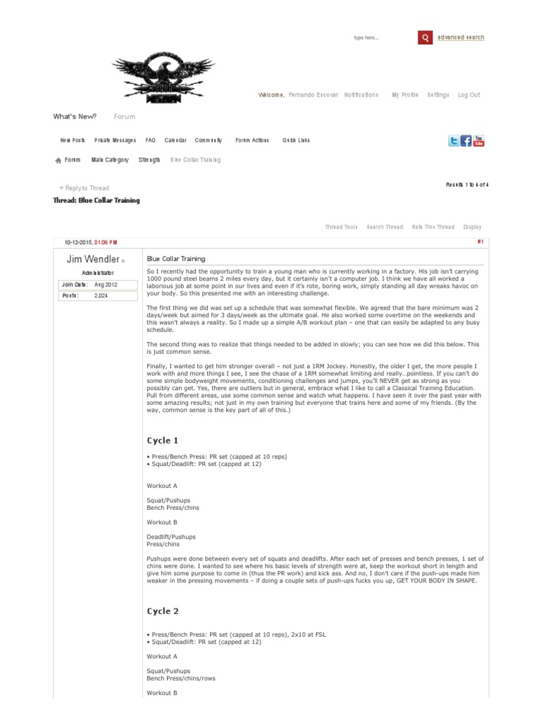 Blue Collar Training PDF | PDF | Internet Forum | Strength Training