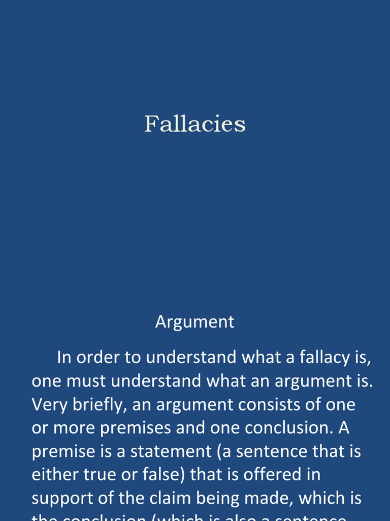 Fallacies | PDF | Argument | Fallacy