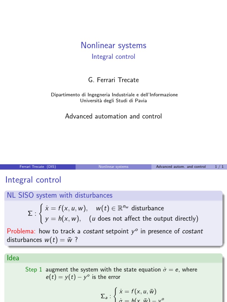7-Integral Control Handout PDF | PDF | Control Theory | Discrete ...