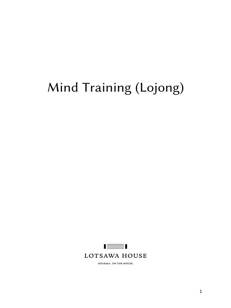 Mind Training (Lojong) Collection - LotsawaHouse PDF | PDF | Buddhist ...