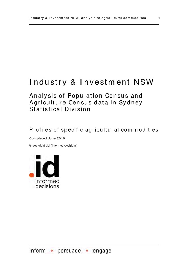 Profiles of Specific Agricultural Commodities | PDF | Livestock | Sydney