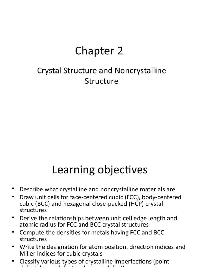 Chapter 2 Crystal Structure | PDF | Crystal Structure | Dislocation