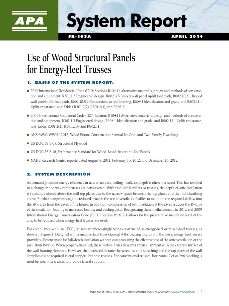 SR-103 APA System Report 103 Use of Wood Structural Panels For Energy ...
