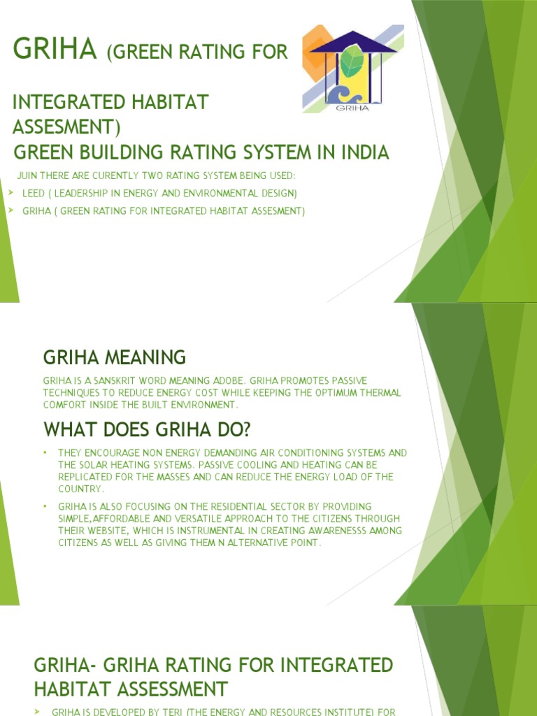 (Green Rating For Integrated Habitat Assesment) Green Building Rating ...