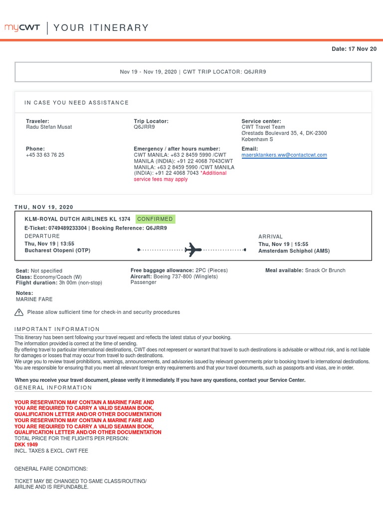 Flight Ticket PDF | Download Free PDF | Fare | Aviation