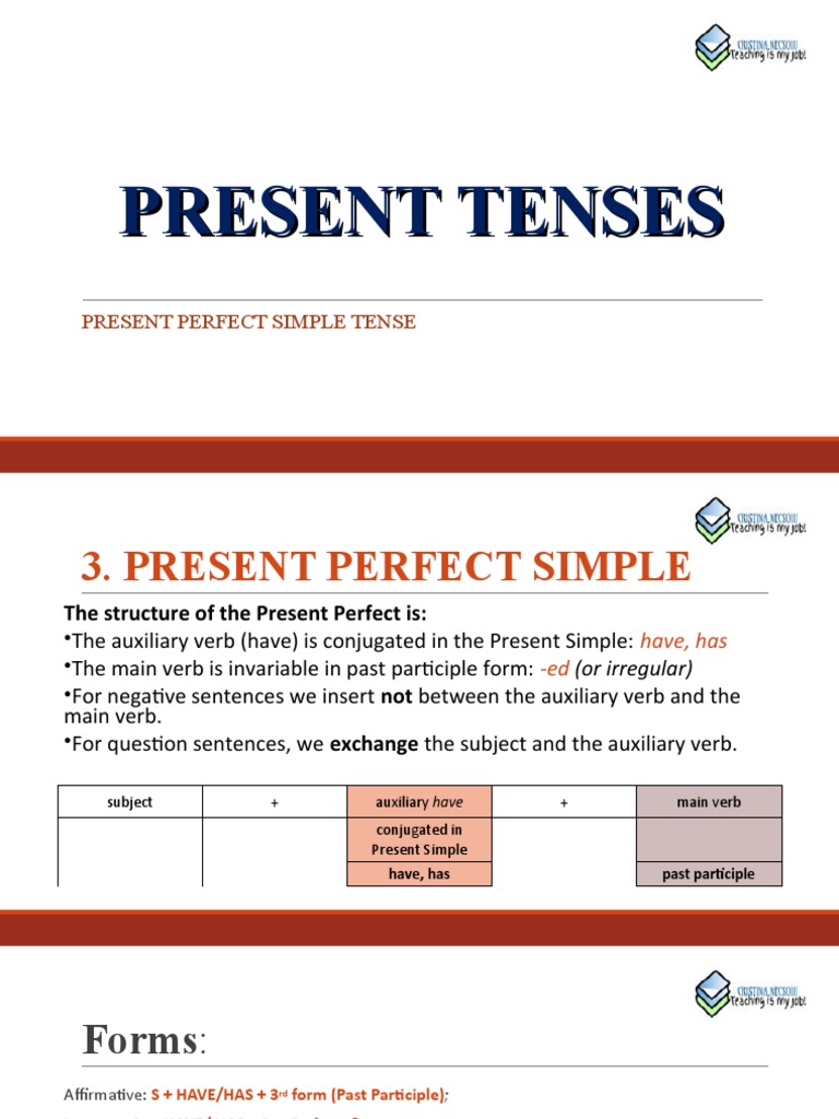 Present Perfect Simple | PDF | Perfect (Grammar) | Grammatical Tense