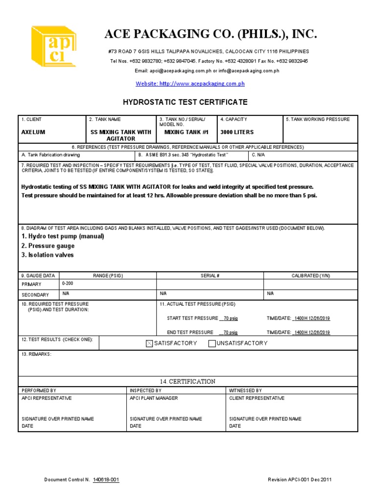Test Certificate Template