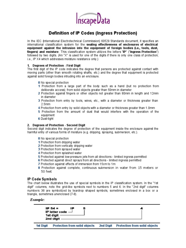 Understanding IP Code Standards | PDF | Manufactured Goods | Electrical ...