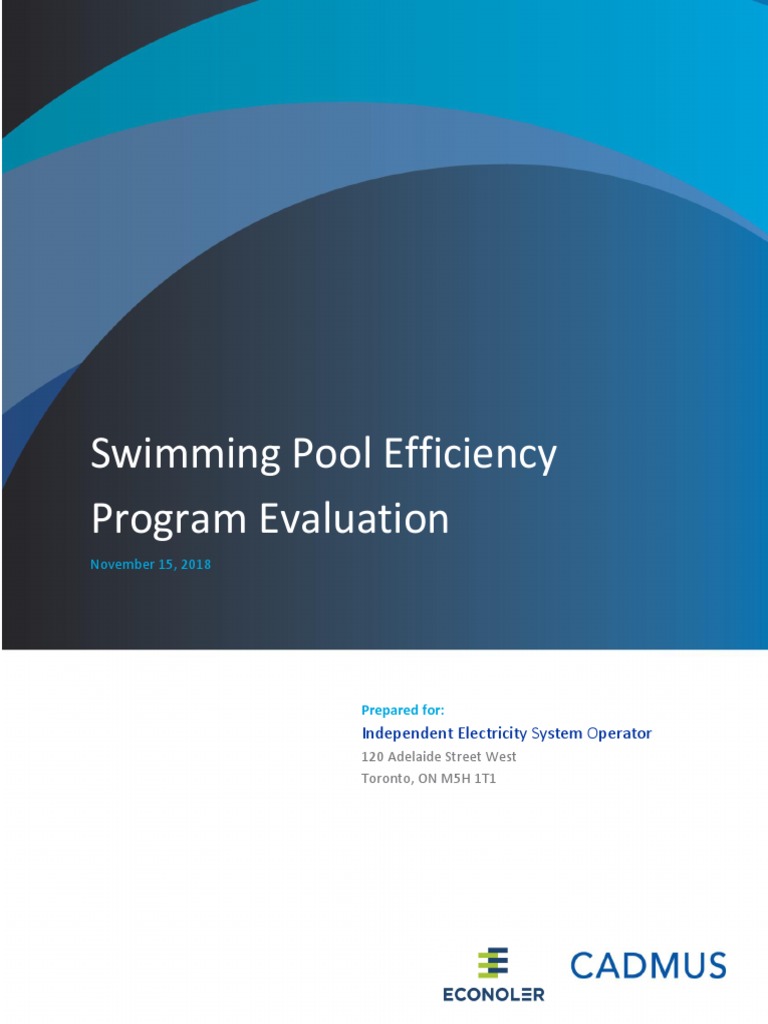 2017 Swimming Pool Efficiency Program Evaluation Report | PDF ...