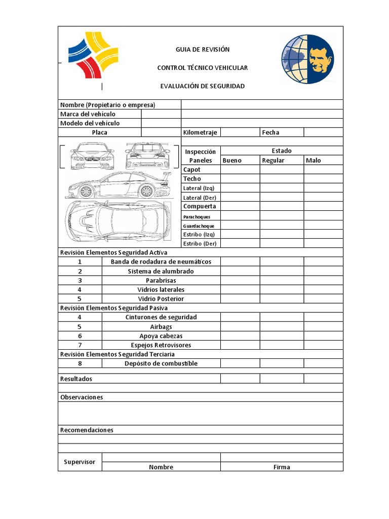Formatos de Control Vehicular | PDF | Neumático | Vehículos