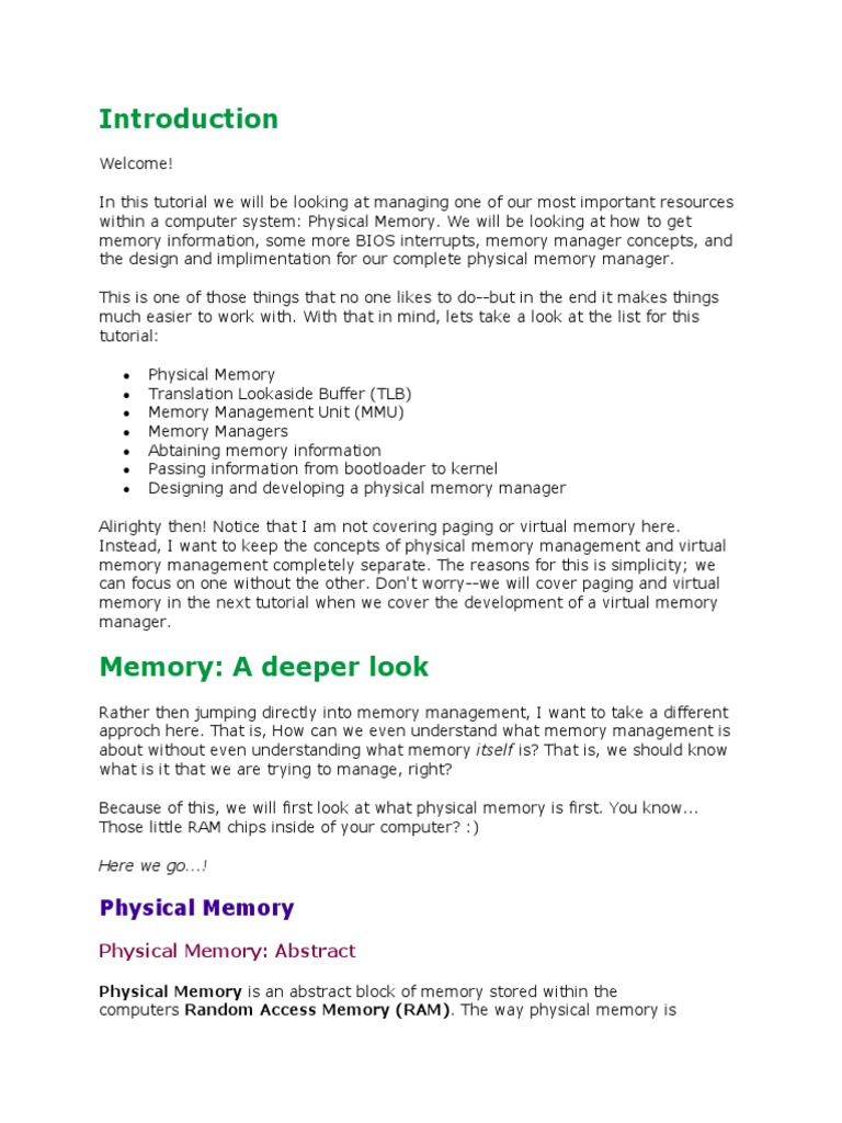 Physical Memory Management | PDF | Random Access Memory | Dynamic ...