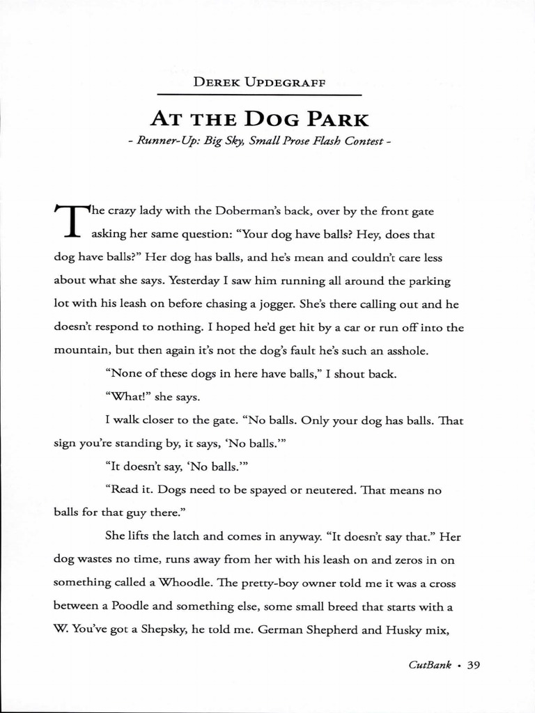 'At The Dog Park.' Derek Updegraff PDF | PDF | Mammal Breeds | Dogs