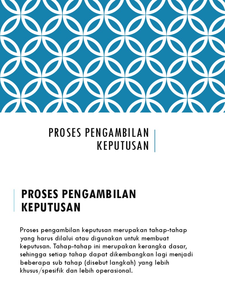 Tahapan Proses Pengambilan Keputusan | PDF