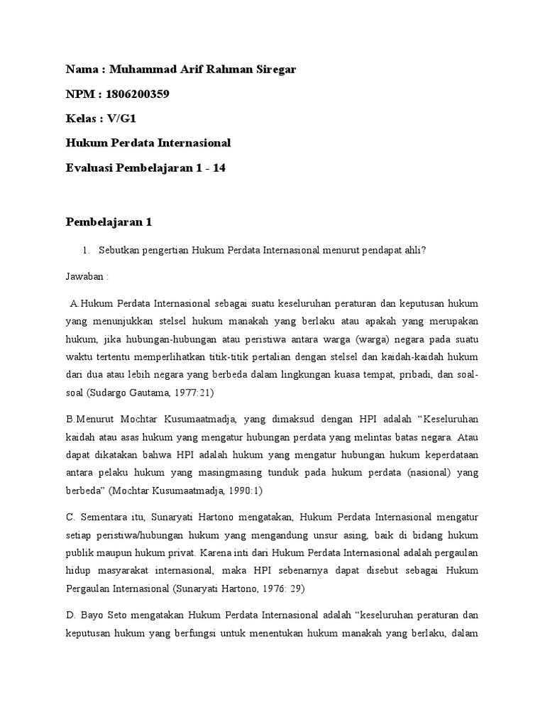 Evaluasi Hpi M. Arif Rahman Siregar | PDF