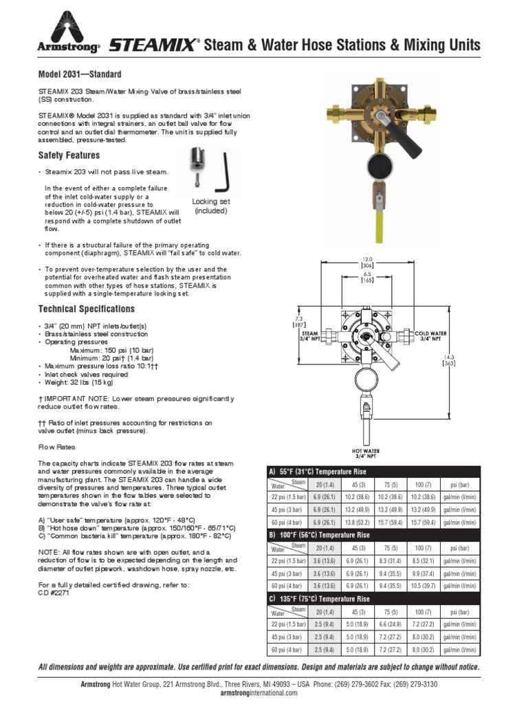 Steam & Water Hose Stations & Mixing Units: Safety Features | PDF ...