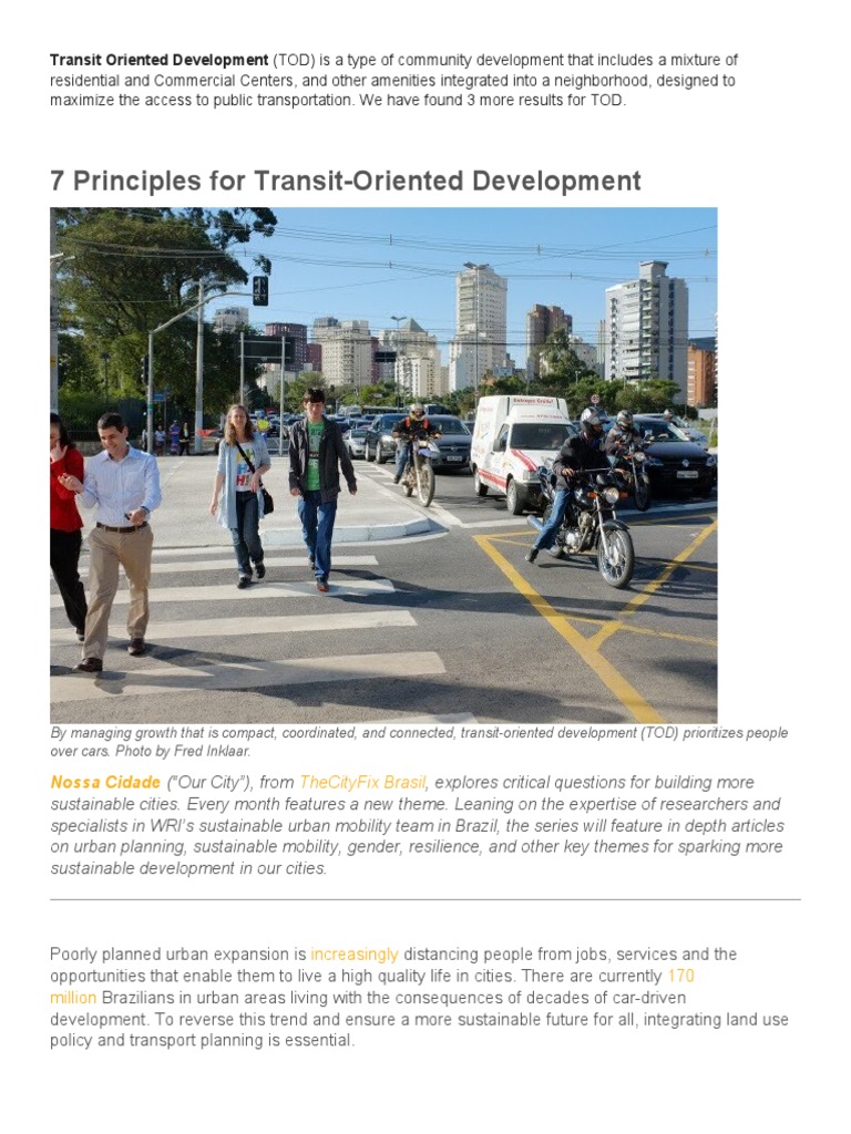 Principles of Transit-Oriented Development | PDF | Urban Sprawl ...