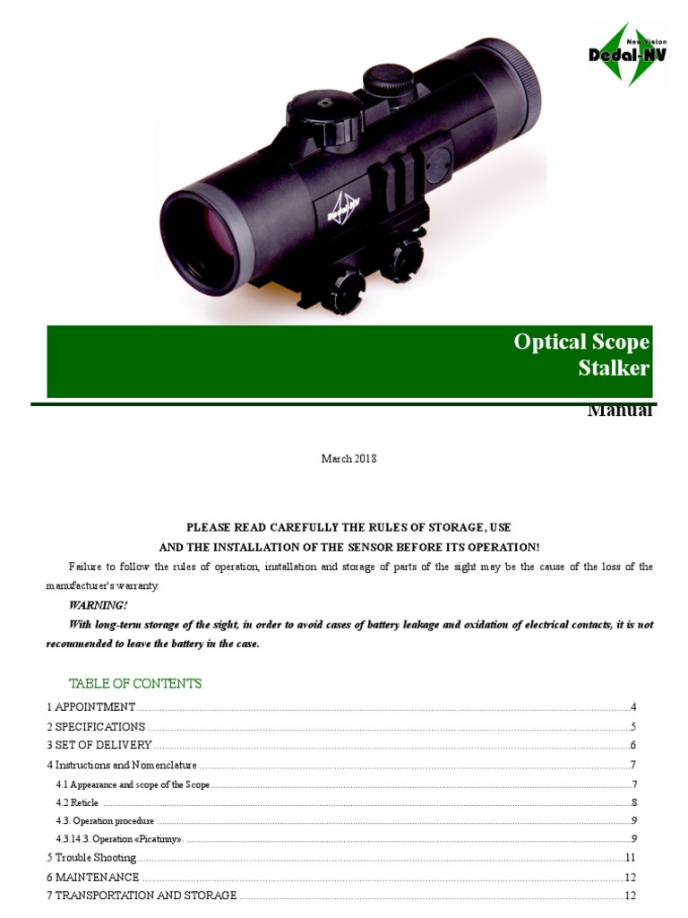 Stalker Manual PDF | PDF