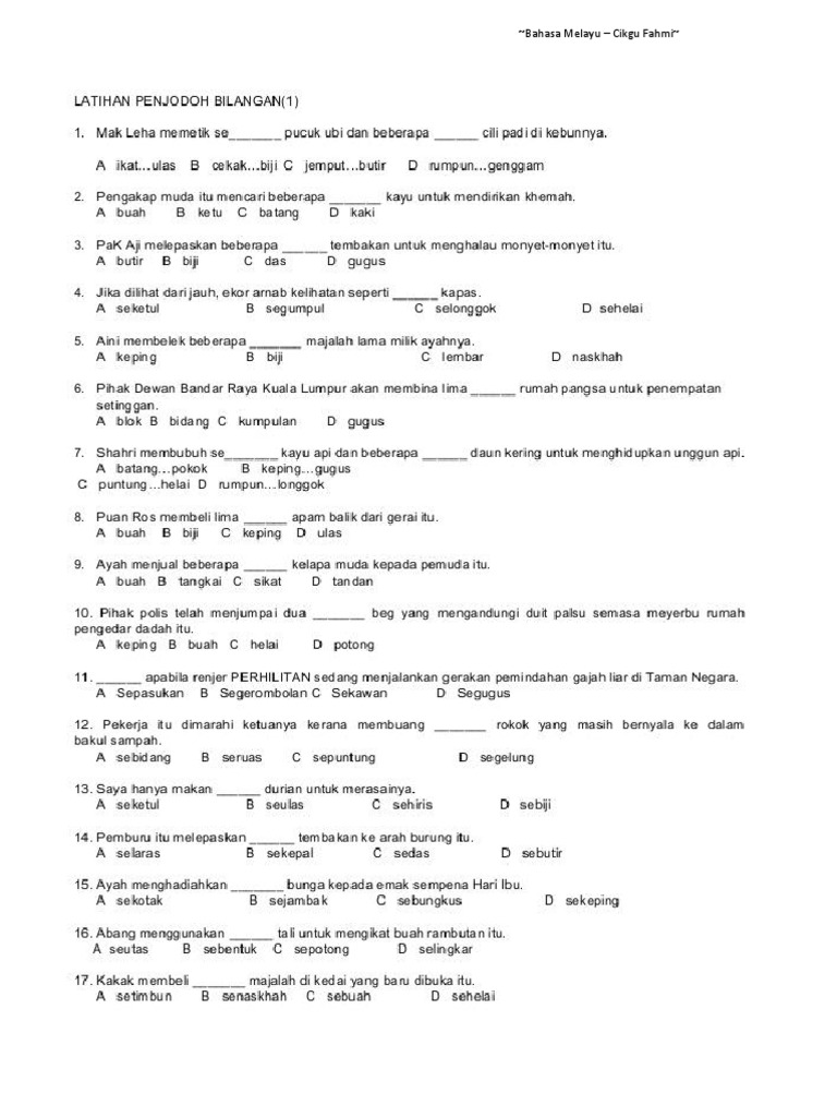 Latihan Tahun 4 | PDF