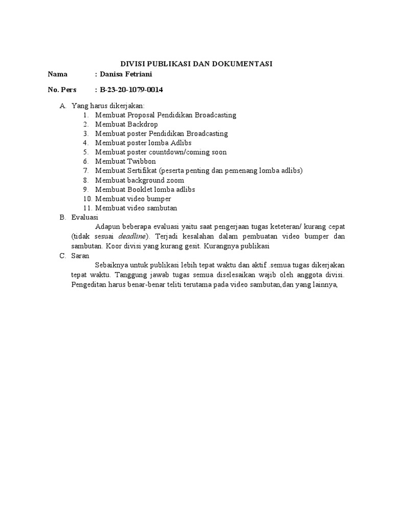 LPJ PDD & Dokumentasi | PDF