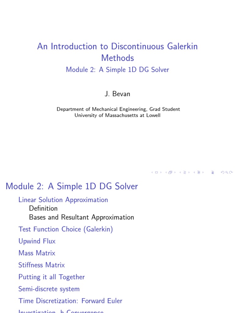 Intro to 1D DG Solver for Engineers | PDF | Basis (Linear Algebra ...