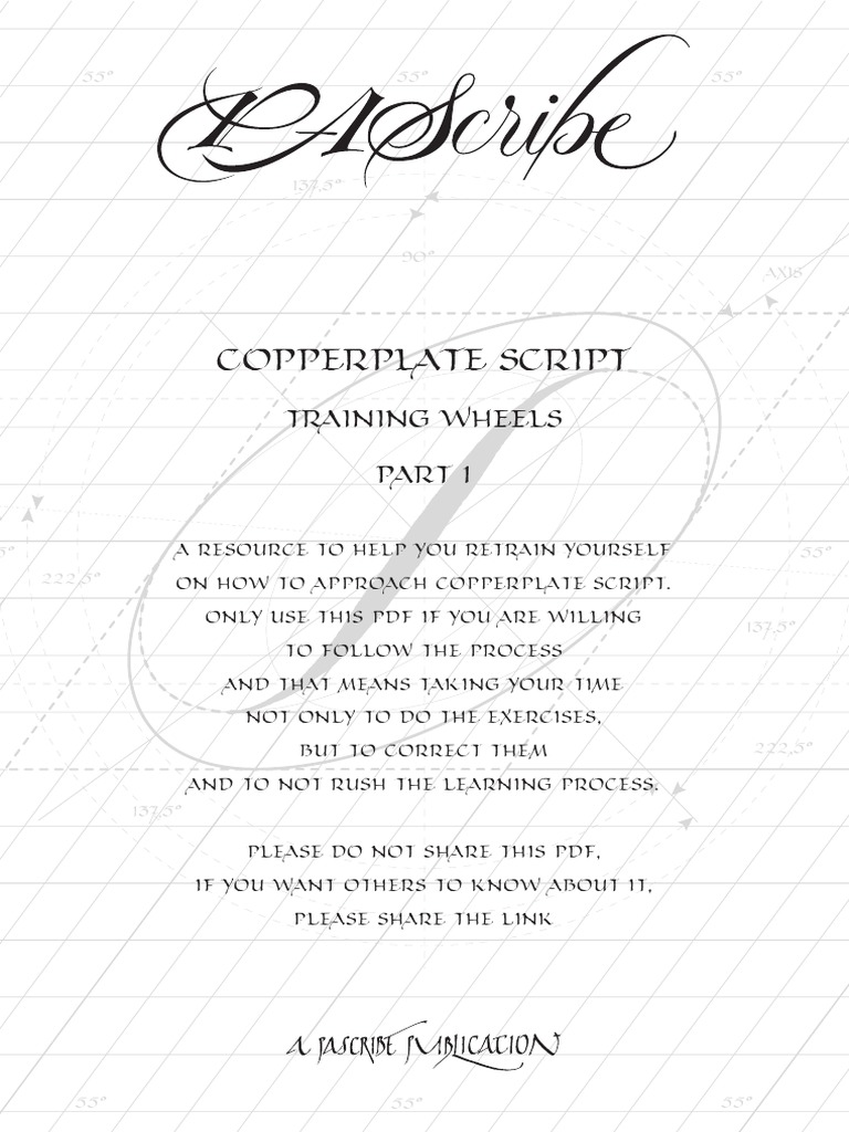 PAScribe Copperplate Script - Training Wheels - Part 1 | PDF | Pencil ...