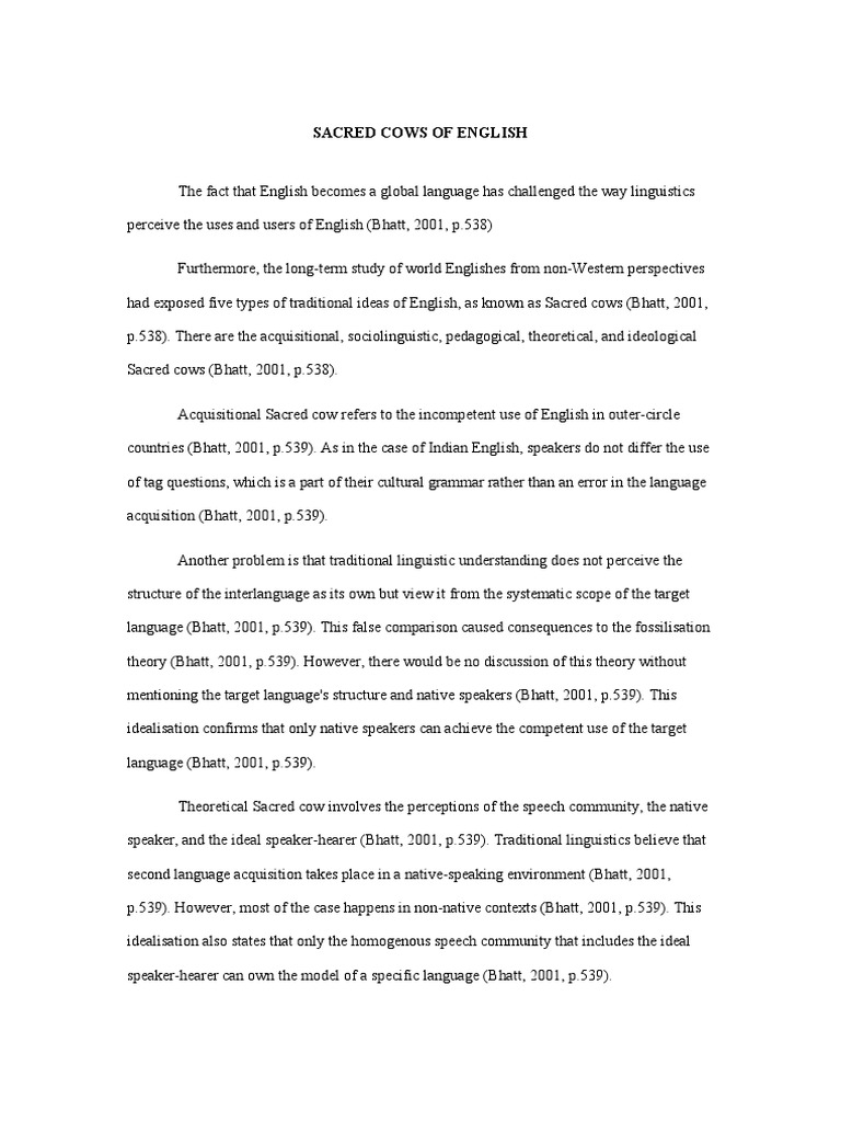 Deconstructing the "Sacred Cows | PDF | Second Language Acquisition ...