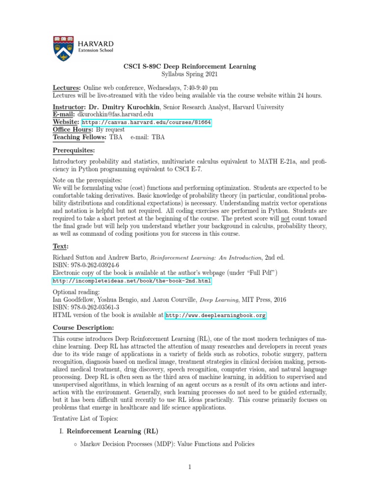 Deep Reinforcement Learning | PDF | Career & Growth