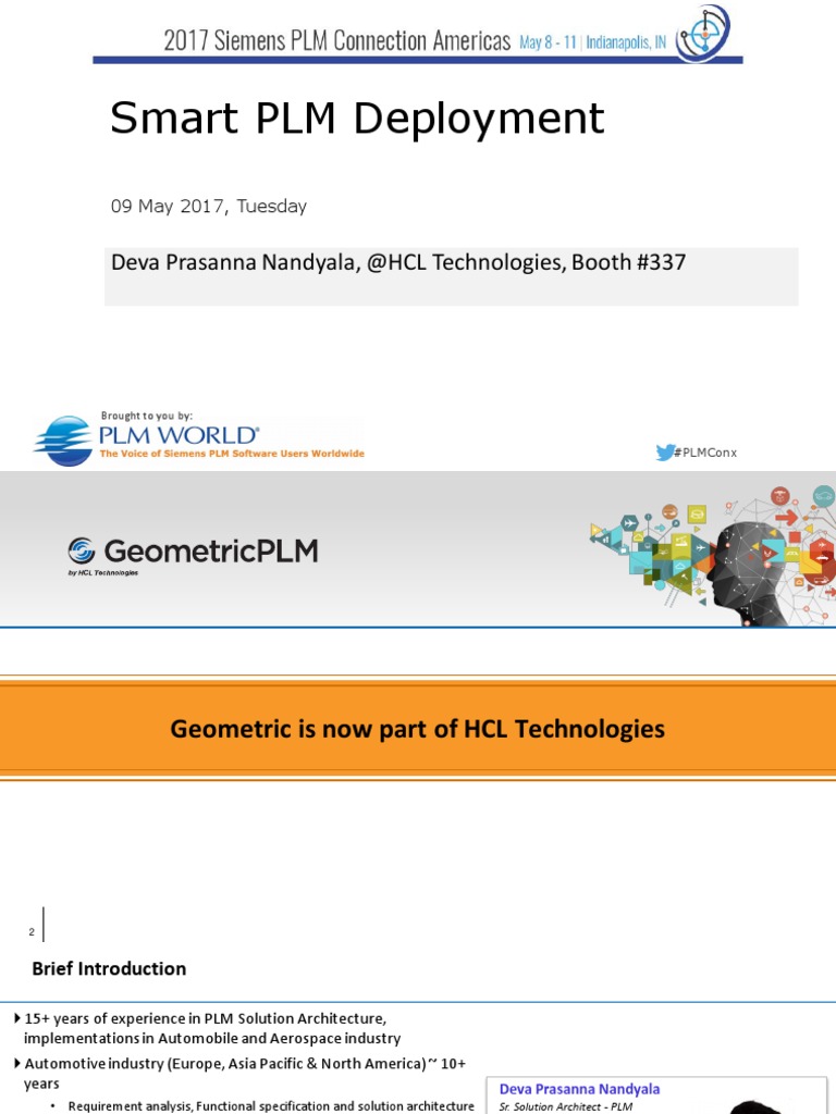 Smart PLM Deployment: Deva Prasanna Nandyala, @HCL Technologies, Booth ...