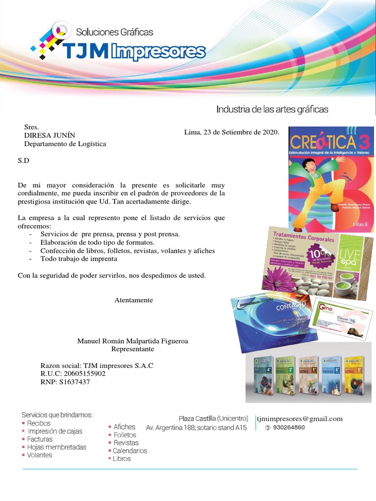 Solicitud de Inscripción como Proveedor DIRESA | PDF