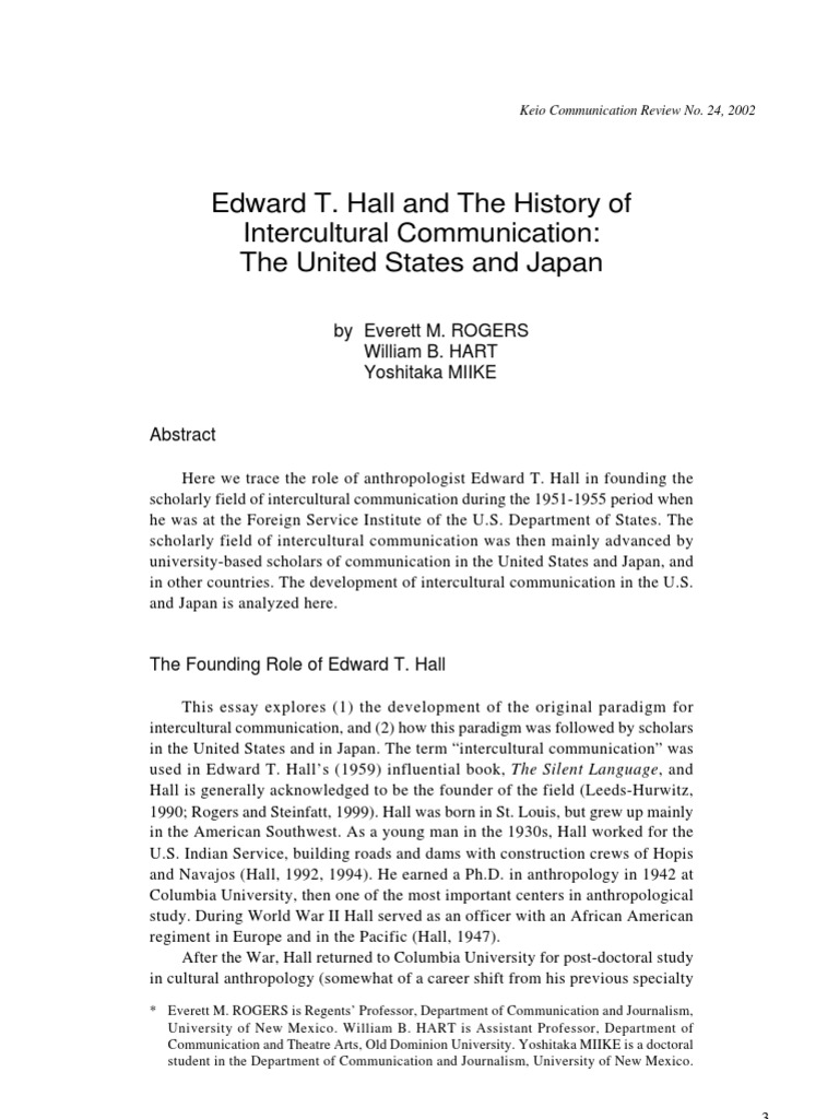 Et Hall | PDF | Cross Cultural Communication | Cultural Anthropology