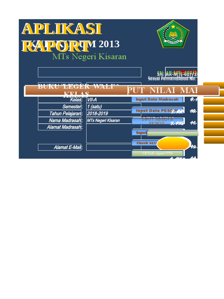 Aplikasi Raport Mts 2018-2019 | PDF