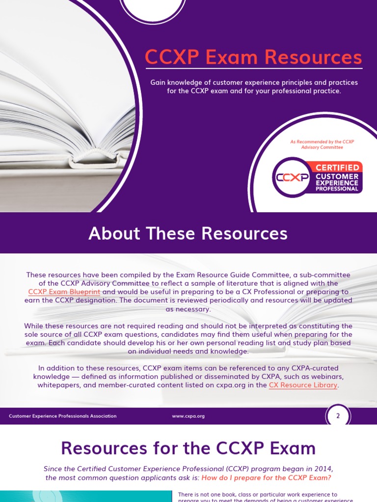 CCXP Exam Preparation Resources | PDF | Customer Experience | Test ...