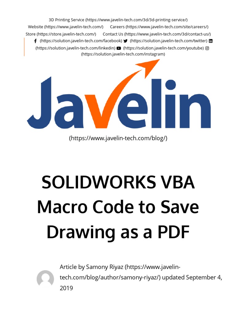 Save SOLIDWORKS Drawing To PDF Macro To Automate The Process PDF | PDF | Macro (Computer Science ...