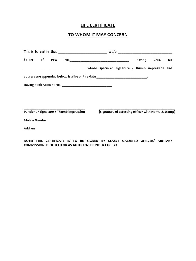 LIFE Certificate PDF | PDF