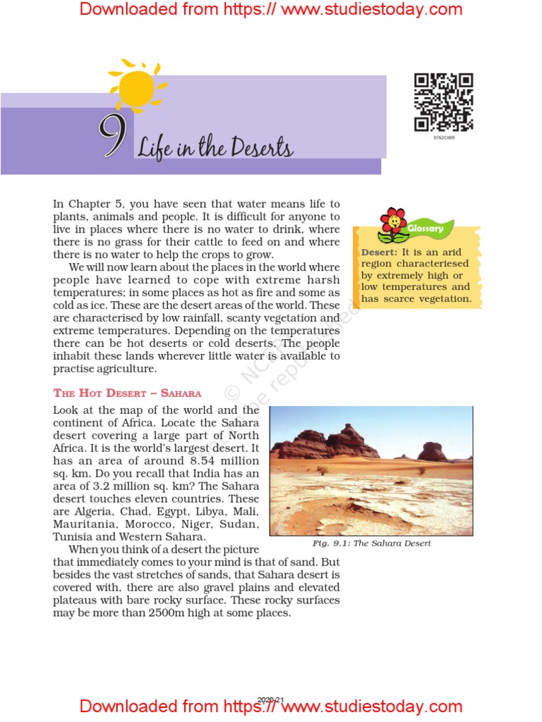 NCERT Class 7 Geography Life in The Deserts PDF | PDF | Sahara | Desert