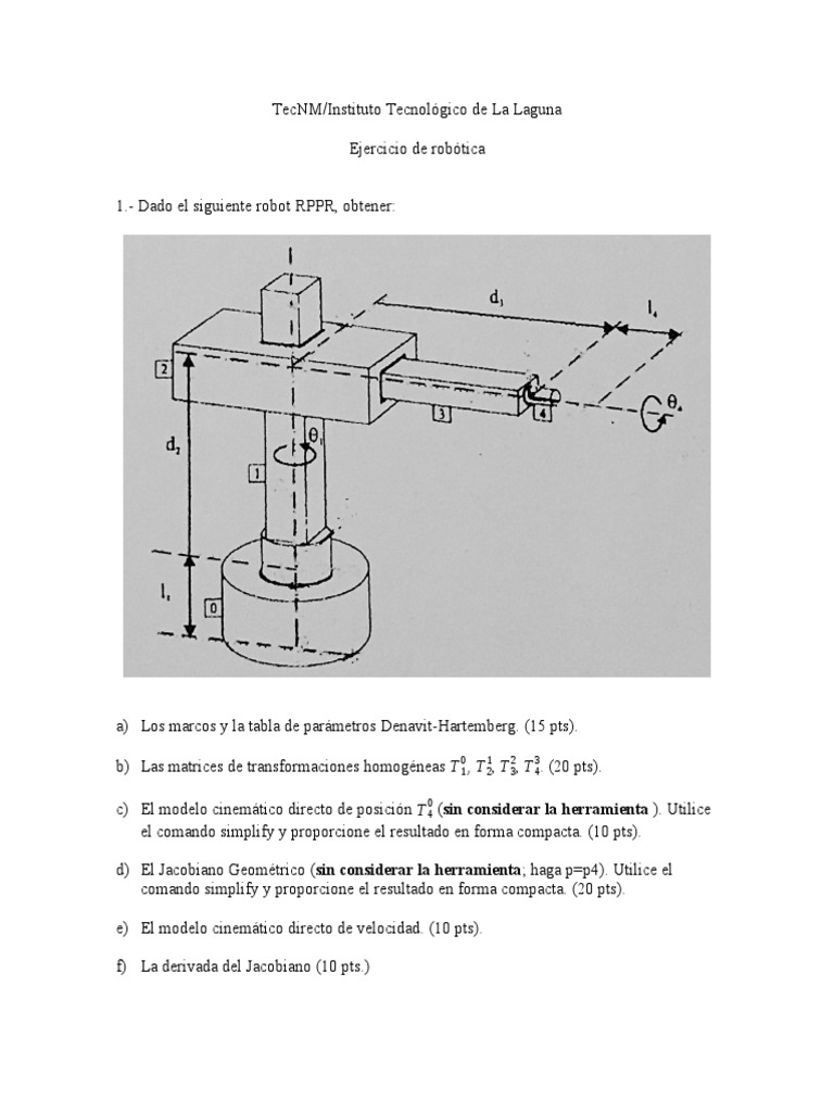 Ejercicio Robot RPPR | PDF