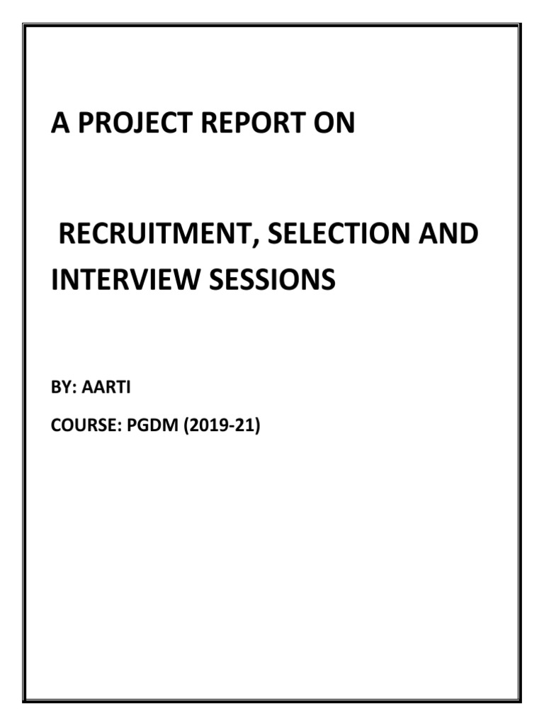 HR Internship Project | PDF | Recruitment | Research Design