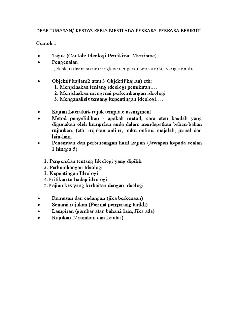 Contoh 1 Draf Assignment | PDF