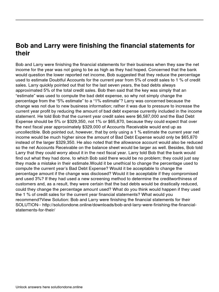 Solutiondone 2-79 | PDF | Bad Debt | Money