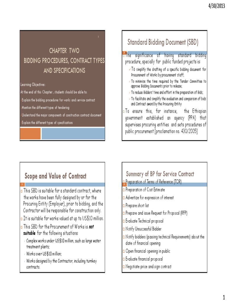Standard Bidding Document (SBD) : Chapter Two Bidding Procedures ...