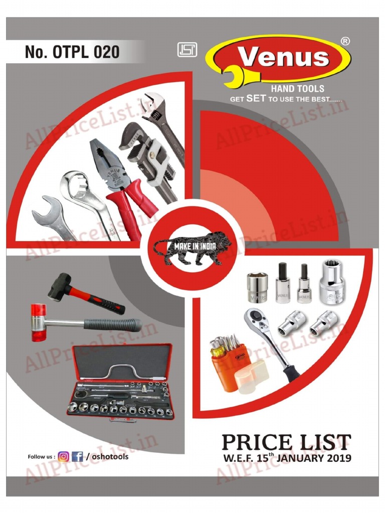 Venus Hand Tools Price List | PDF