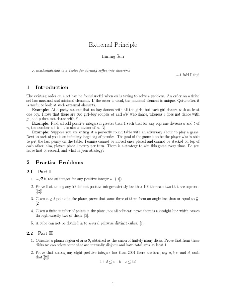 Extremal Principle: Liming Sun | Download Free PDF | Vertex (Geometry ...