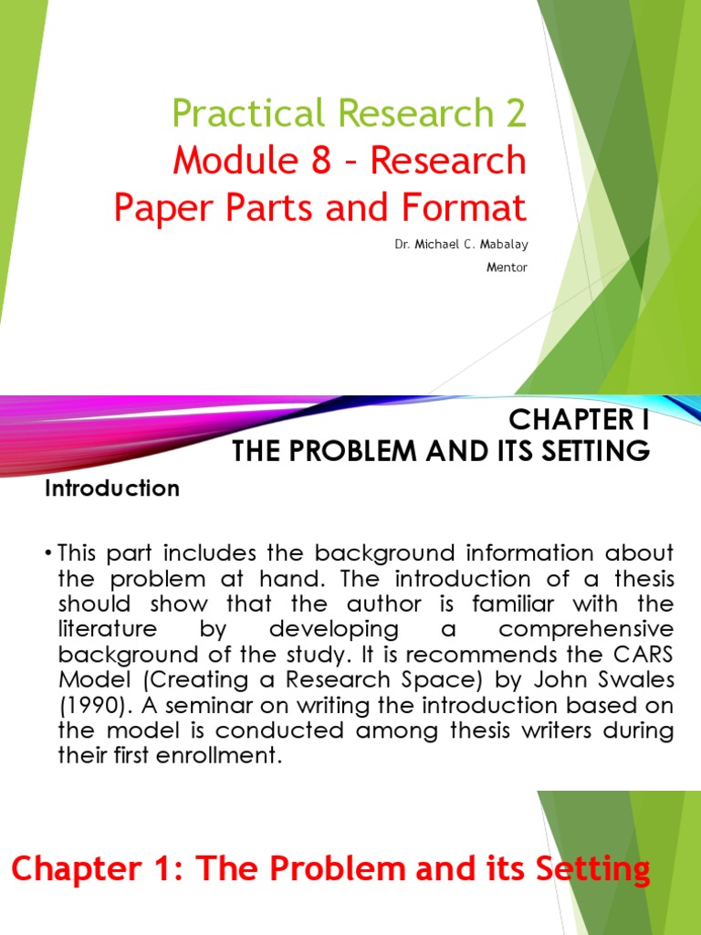 Research Paper Parts and Format by DR. MICHAEL C. MABALAY | PDF ...