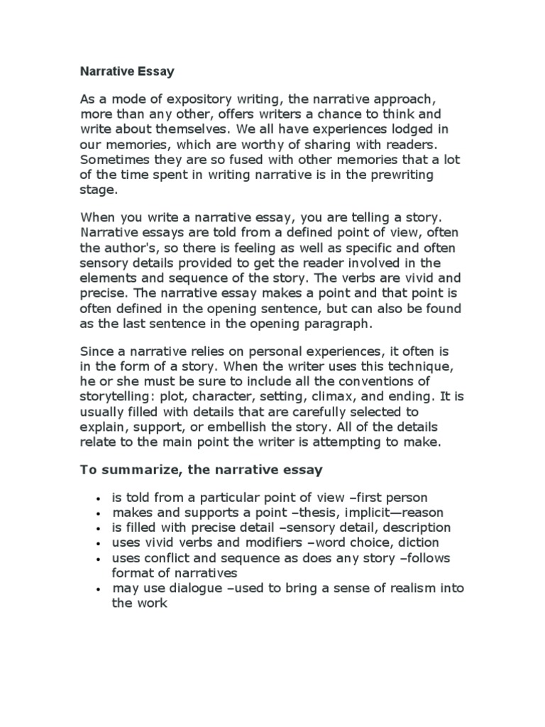 Narrative Essay | PDF | Narrative | Essays
