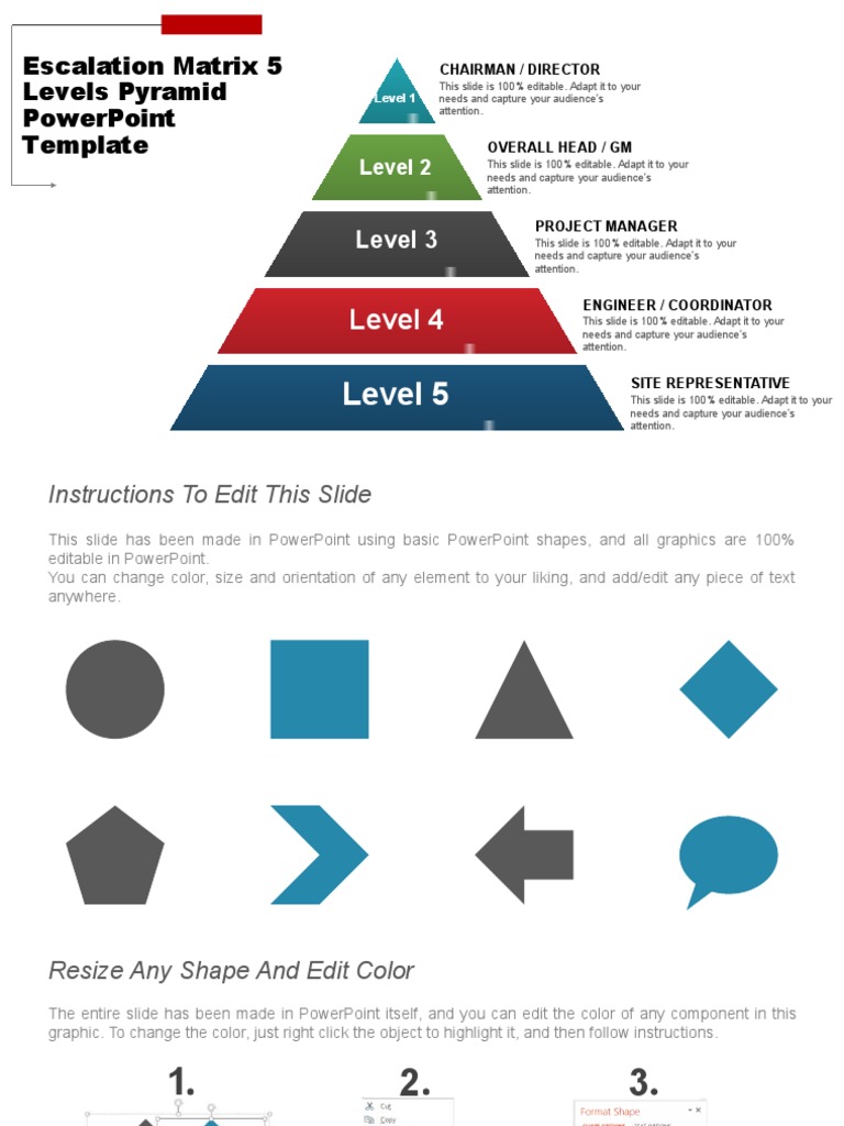 Editable 5-Level Escalation Matrix Template | PDF | Icon (Computing ...