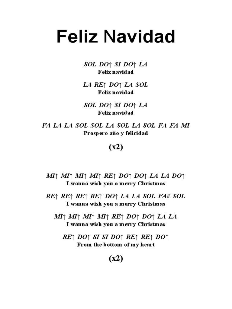 Notas de "Feliz Navidad" en Flauta | PDF