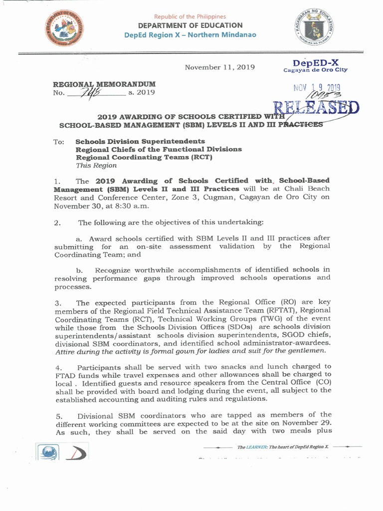 RM - 748 - 2019 Awarding of Schools Certified With School-Based ...