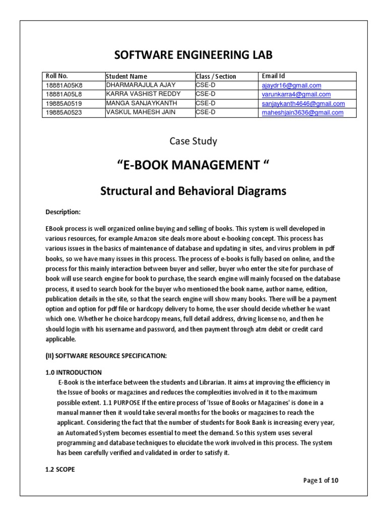 E-Book Management System UML Diagrams | PDF | Books | Use Case